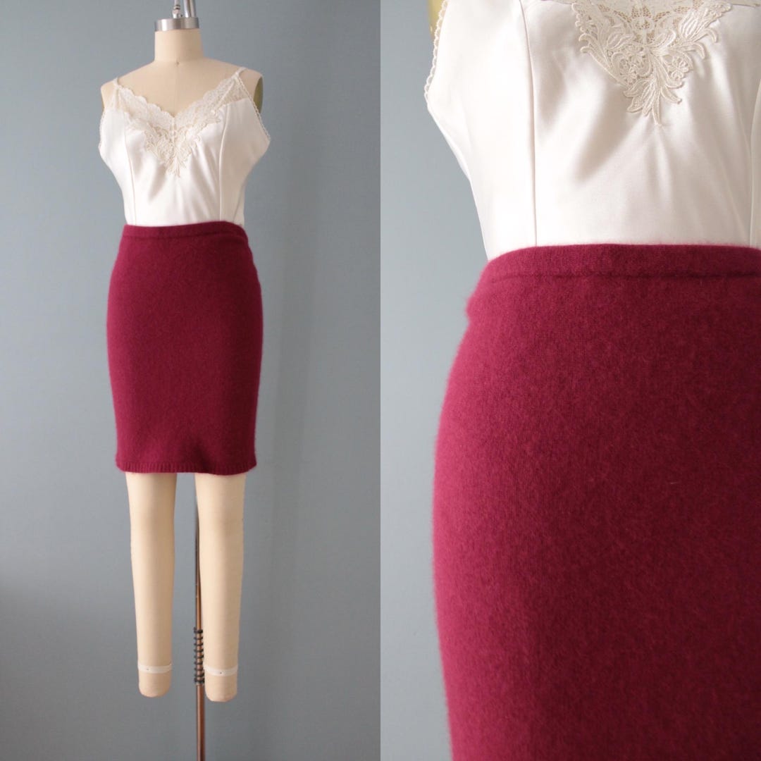 BURGUNDY Red Angora Skirt 90s Spiegel Mini Skirt Fuzzy Angora Skirt - Etsy