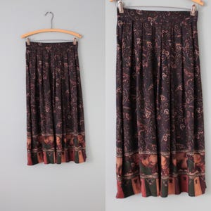 HICKORY Maxi Skirt | Fruit Harvest Skirt | Moody Dark Fruit Print Skirt ...