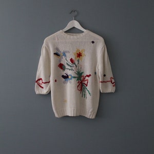 FLOWER Bouquet Sweater Top Cottagecore Intarsia Flowers Sweater ...