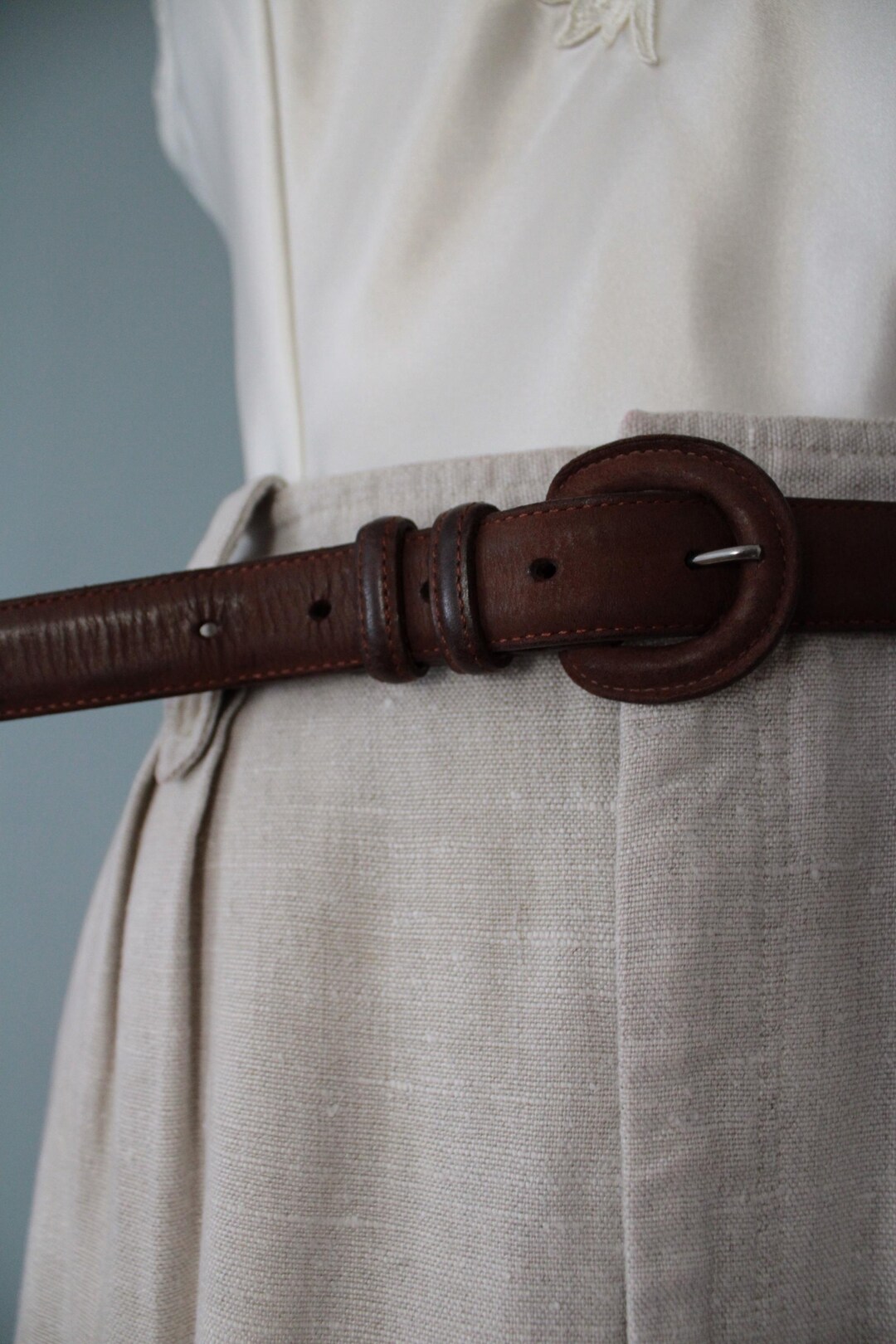 TRUFFLE Leather Belt | Llbean Leather Cinch Belt | Truffle Chocolate ...