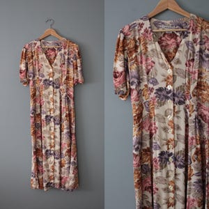 Muted Botanical Maxi Dress - Etsy