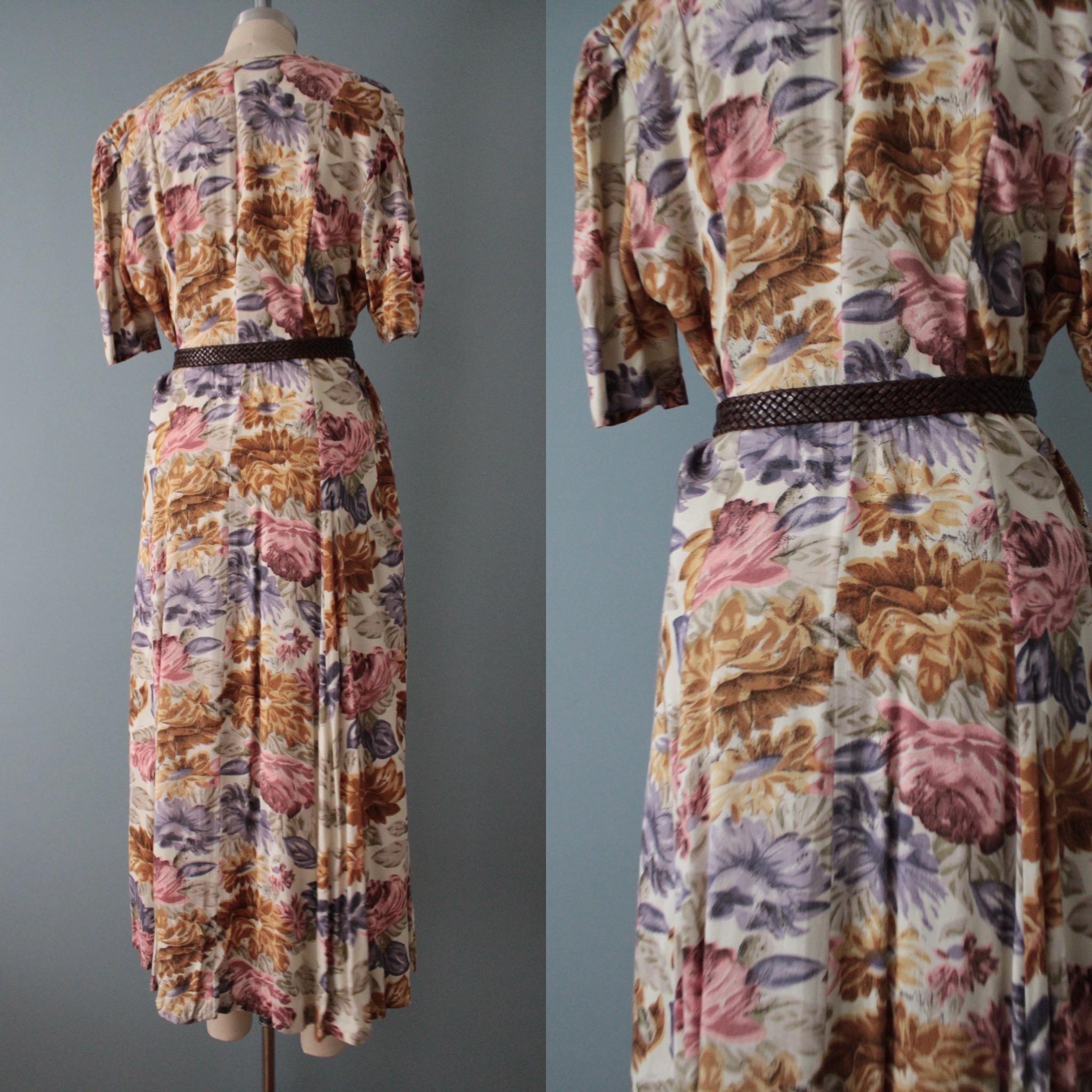 Muted Botanical Maxi Dress - Etsy