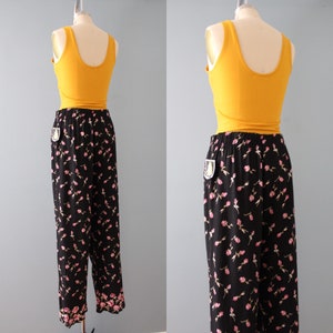 ROSE Buds Bow Pants Tie Front Bow High Waisted Pants Pink - Etsy