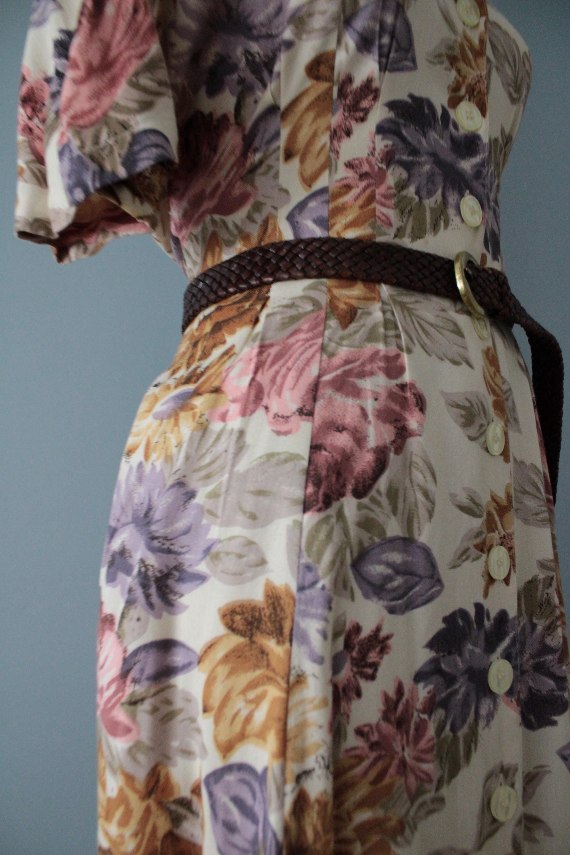 Muted Botanical Maxi Dress - Etsy