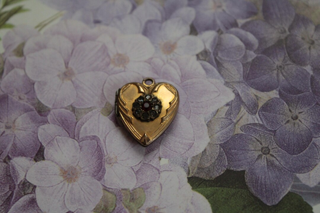 Antique Garnet Spinel 10K Gold Plated Locket - Etsy