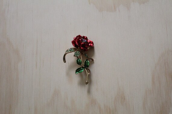 Vintage rose brooch - Gem