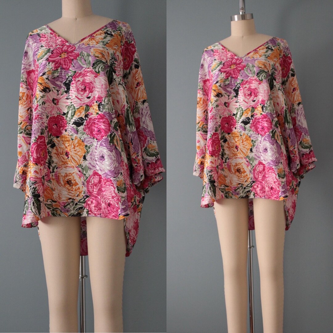 1980s Ruth Norman New York Dolman Sleeves Blouse - Etsy