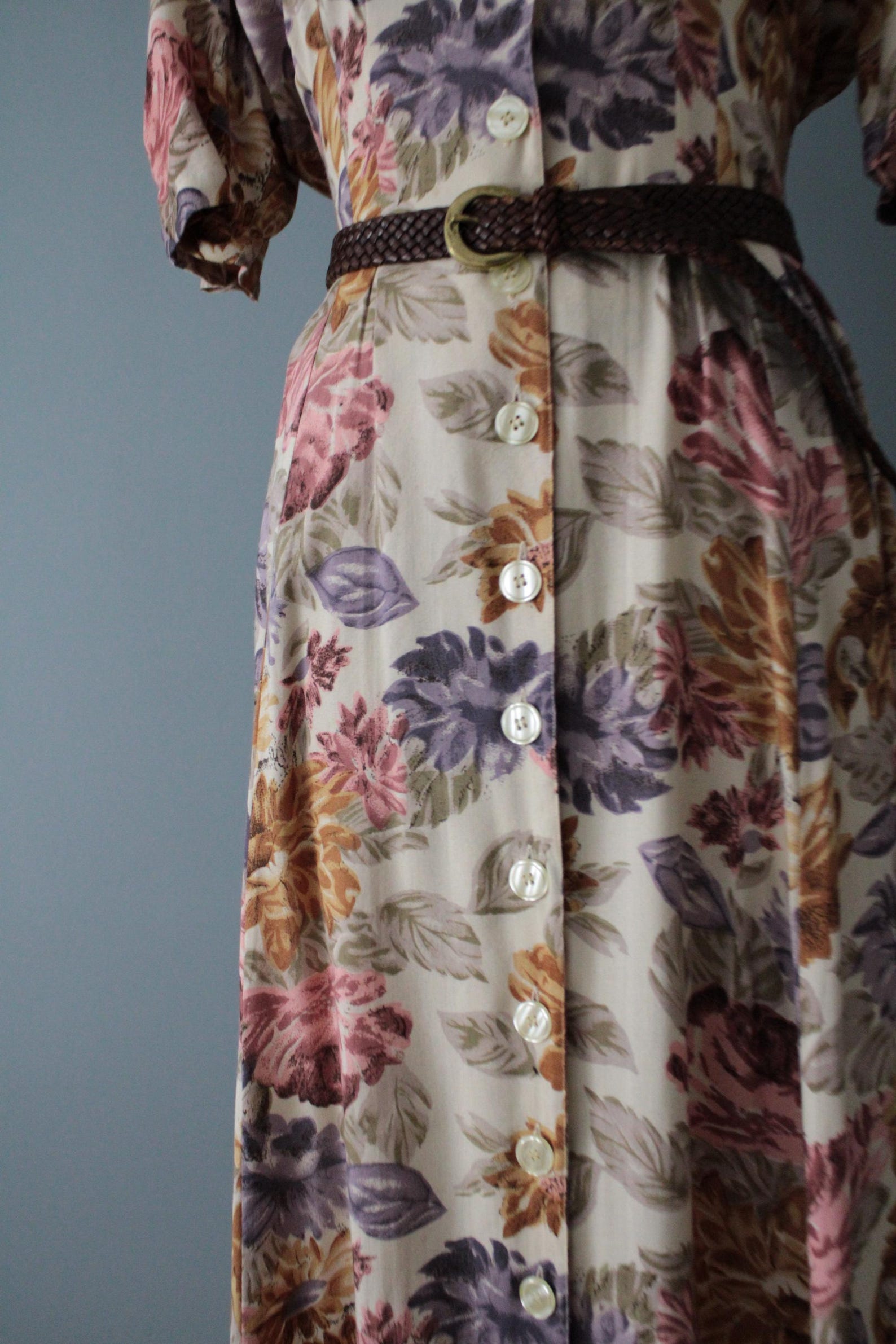 Muted Botanical Maxi Dress - Etsy