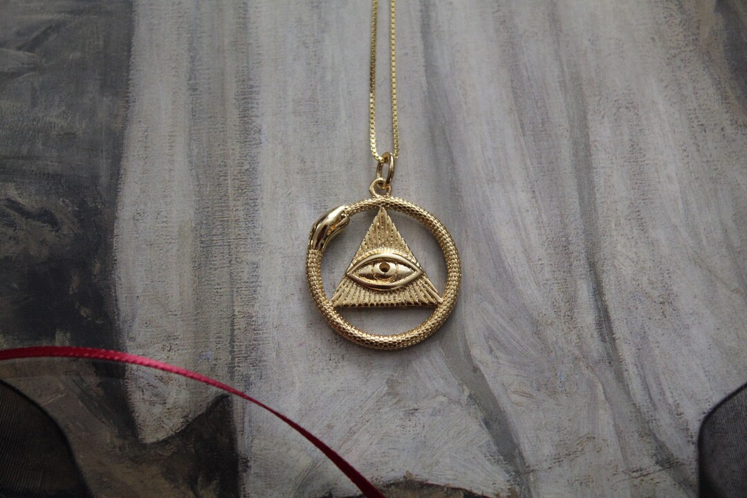 OUROBOROS Snake Necklace | the Alchemist Witchy Triangle Evil Eye ...