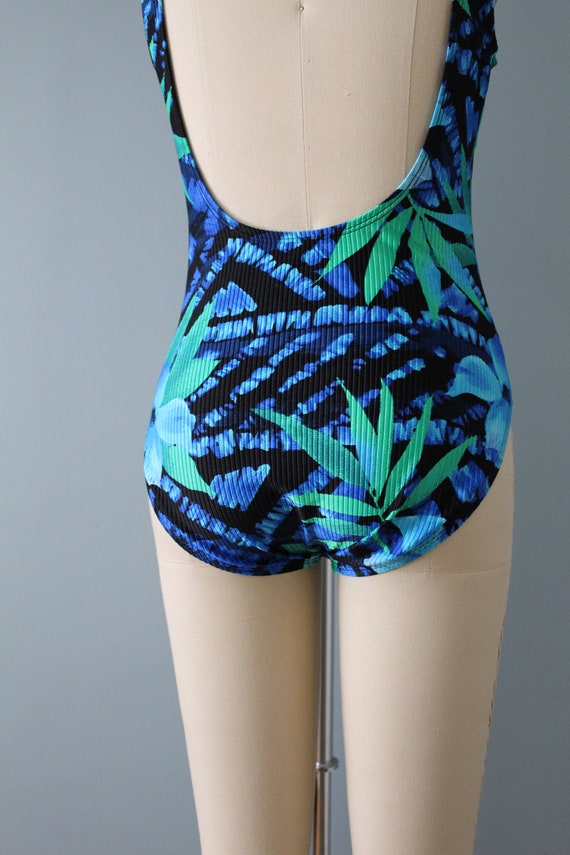blue hibiscus swimsuit | vintage soft one piece swims… - Gem
