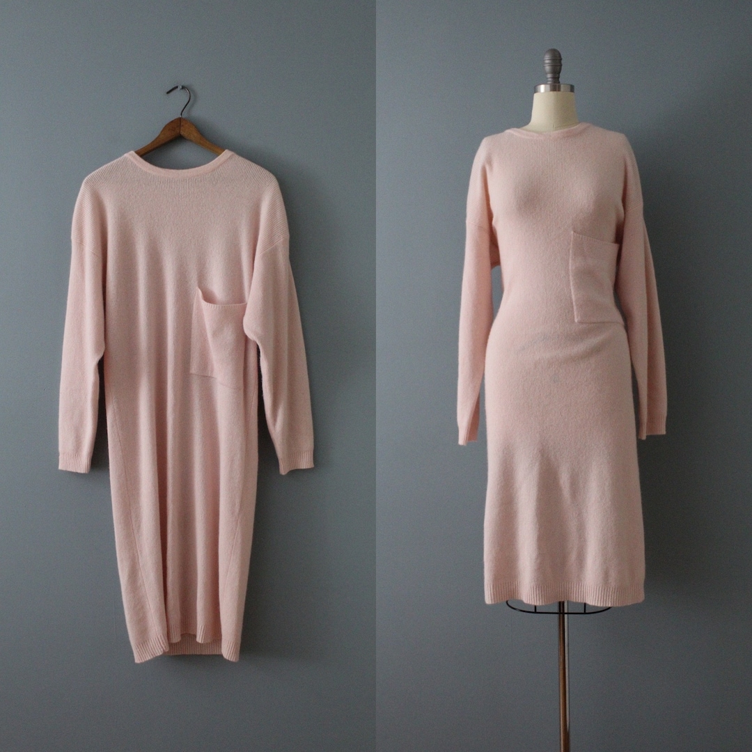 BALLET Pink Angora Dress 90s Outlander Maxi Sweater Dress Soft Angora ...