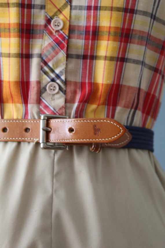 blue leather belt - Gem