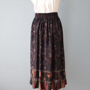 HICKORY Maxi Skirt | Fruit Harvest Skirt | Moody Dark Fruit Print Skirt ...