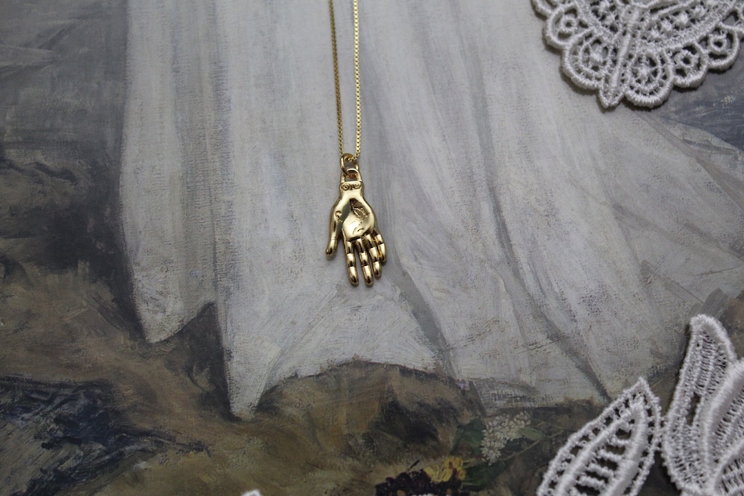 PALMISTRY Hand Necklace | Gothic Witchy Victorian Whimsical Necklace ...