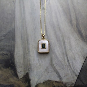 SIREN Eye Charm Necklace | Victorian Mother of Pearl Charm Necklace ...