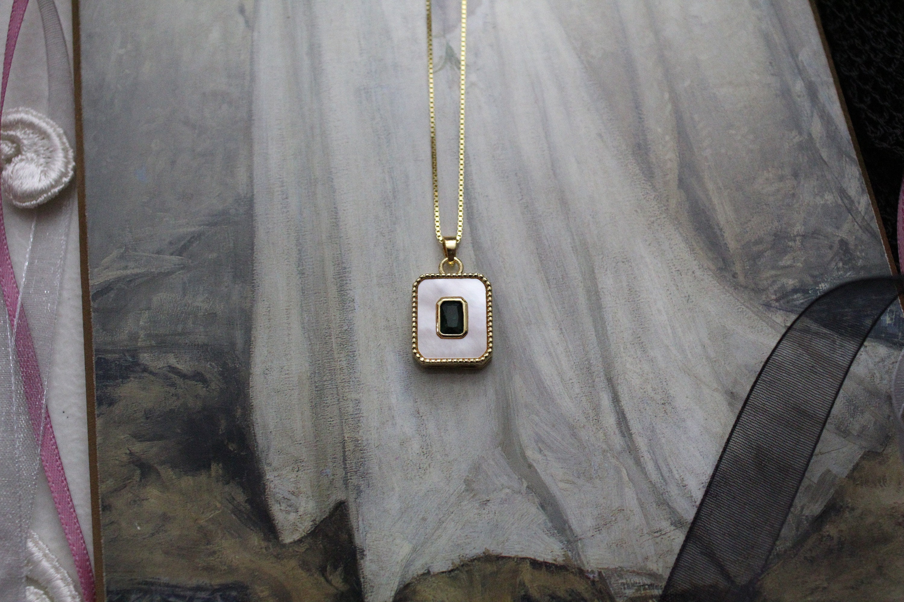 SIREN Eye Charm Necklace | Victorian Mother of Pearl Charm Necklace ...