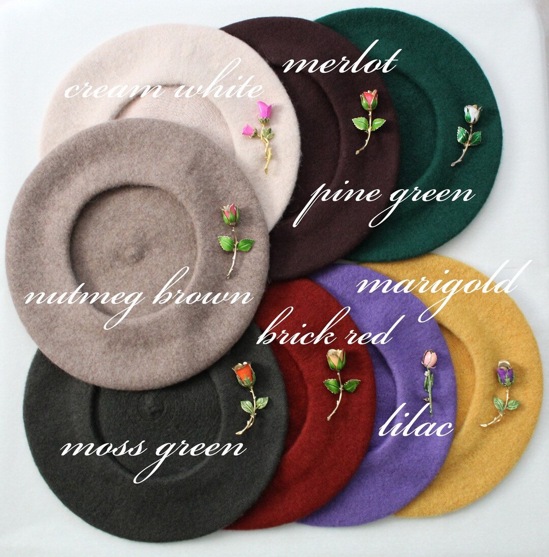 Only 1 Left!...parisienne Wool Beret | Vintage Rose Wool Beret | Rose ...