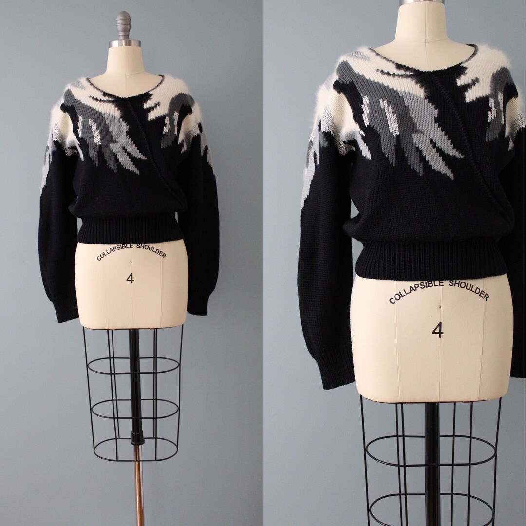 ANGORA Cropped Sweater 90s Fizzy Silver, Vanilla and Gray Cropped ...