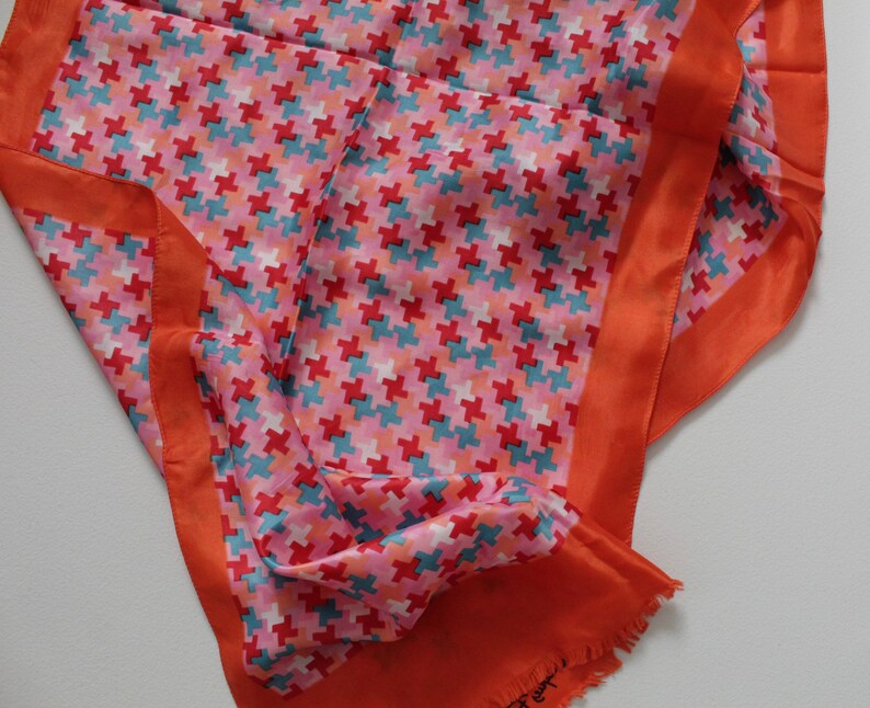 Jaques Piaget Silk Scarf 1960s Designer Silk Scarf Mod | Etsy