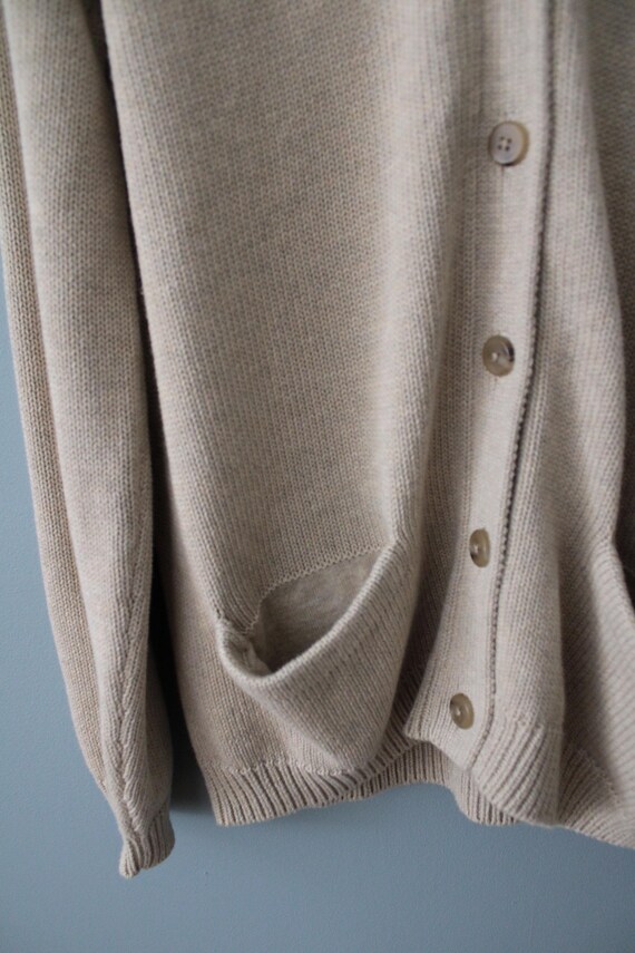 nude beige long cotton cardigan - Gem