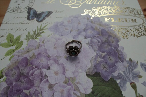 bohemian flower turquoise statement ring - Gem