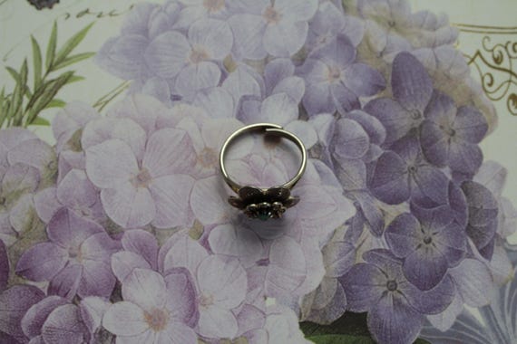 bohemian flower turquoise statement ring - Gem