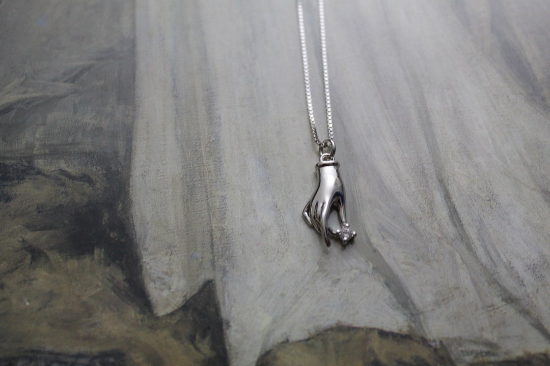 Victorian Hand Charm Necklace | 14K Gold Plated Hand Necklace | Gift ...