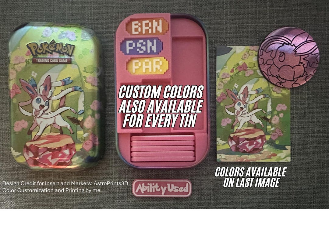 Pokemon TCG Mini Tin W/ Insert, Markers, Coin, and Art Card (prismatic ...