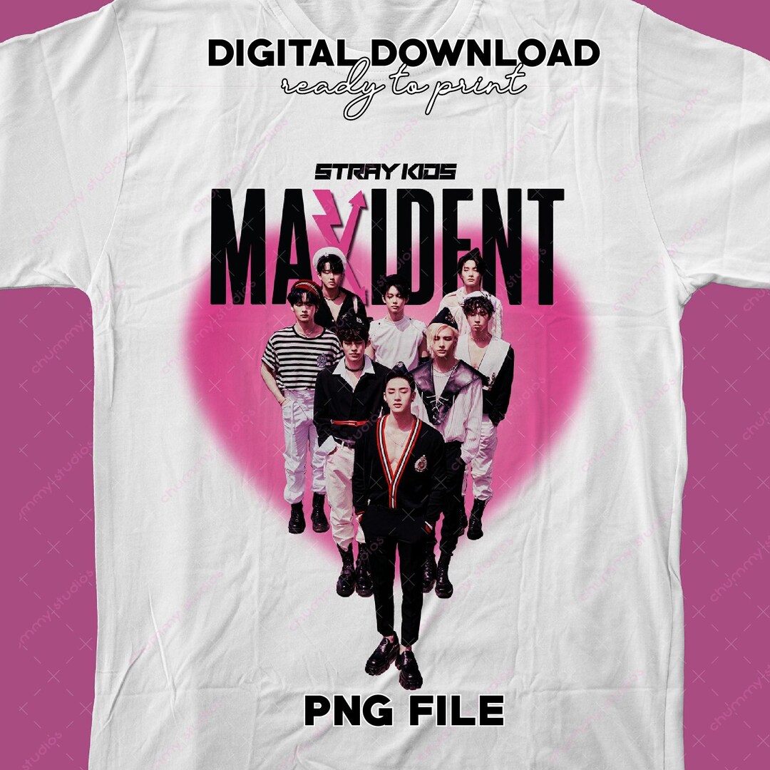 Stray Kids Maxident T-shirt Design for Printing DTF, DTG Ready to Print ...
