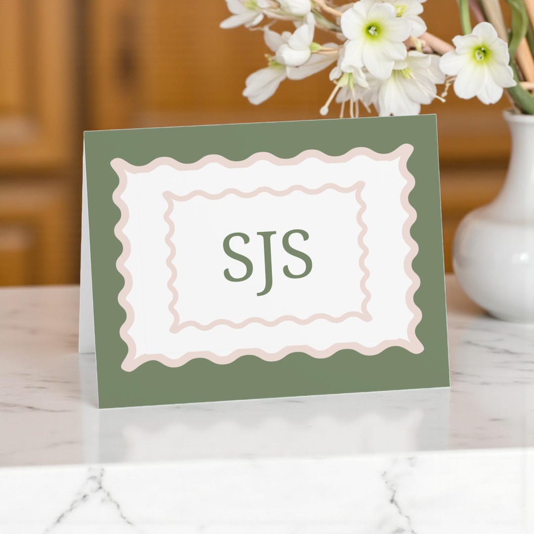 Elegant Monogrammed Custom Cards Personalized Stationery Monogram ...