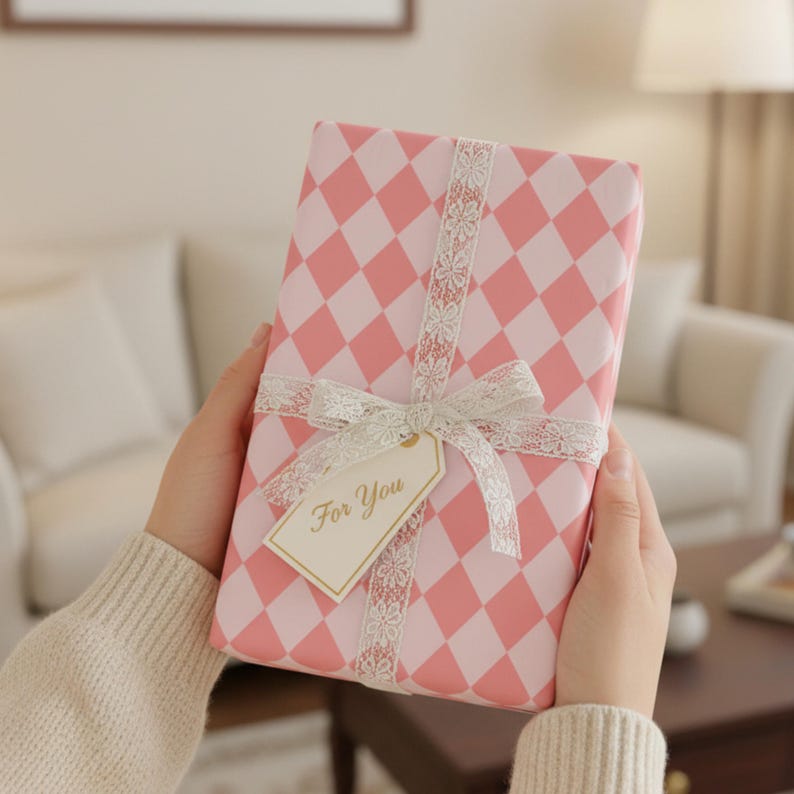 Wrapping Paper Pink Stripe Bows Floral Diamond Bundle All Occasion Wrap ...