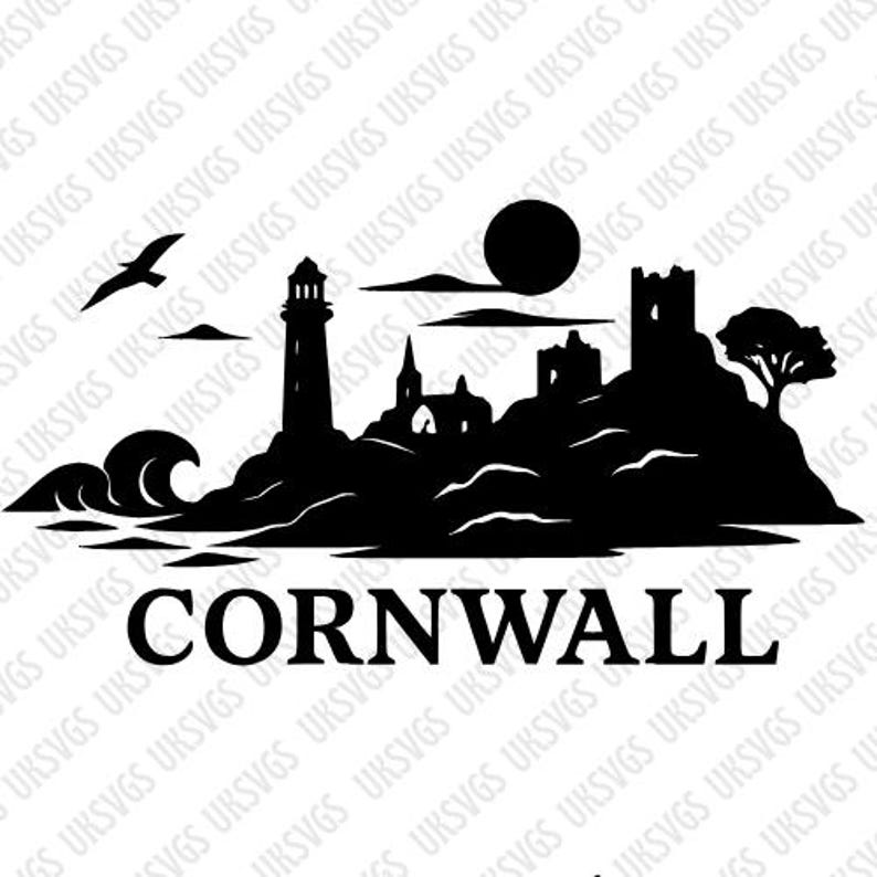 Cornwall Landscape SVG Bundle for Cricut, Silhouette, Cornwall Print ...
