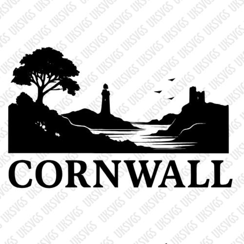 Cornwall Landscape SVG Bundle for Cricut, Silhouette, Cornwall Print ...