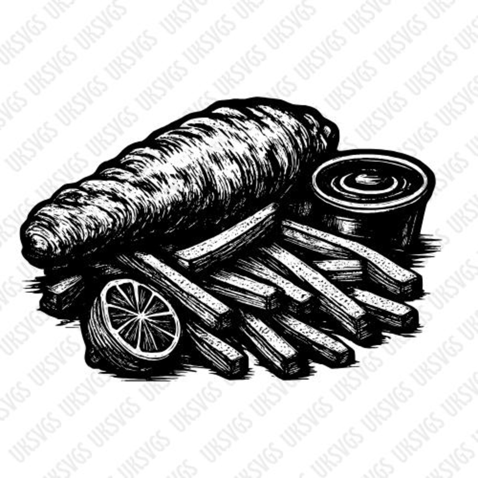 Fish and Chips SVG Bundle for Cricut, Silhouette, Food Crafts, Seaside ...
