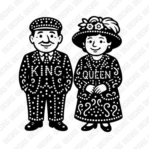 Pearly King and Queen SVG Bundle for Cricut, Silhouette, London ...