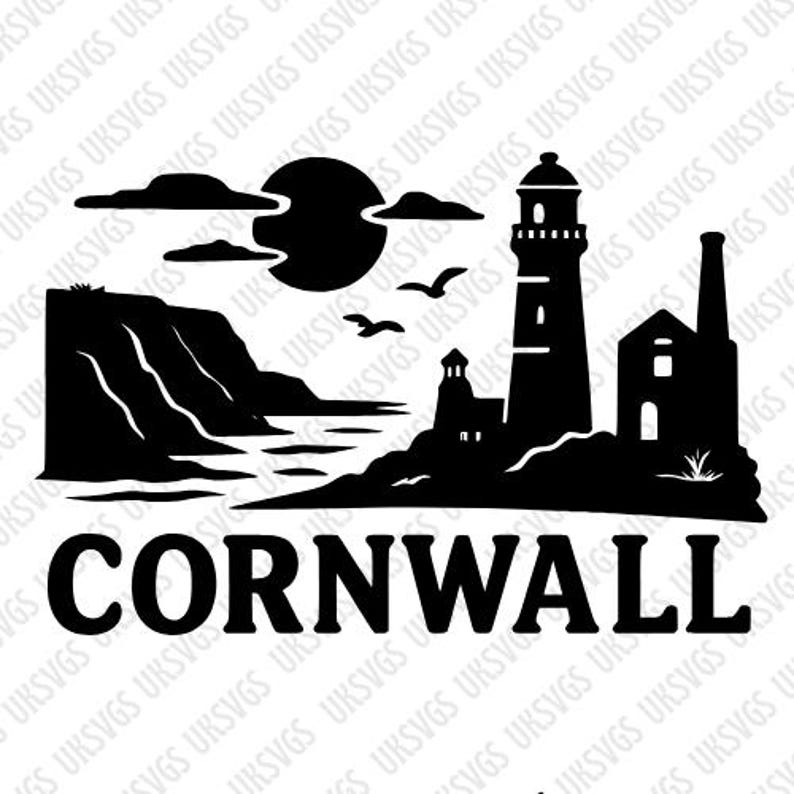 Cornwall Landscape SVG Bundle for Cricut, Silhouette, Cornwall Print ...