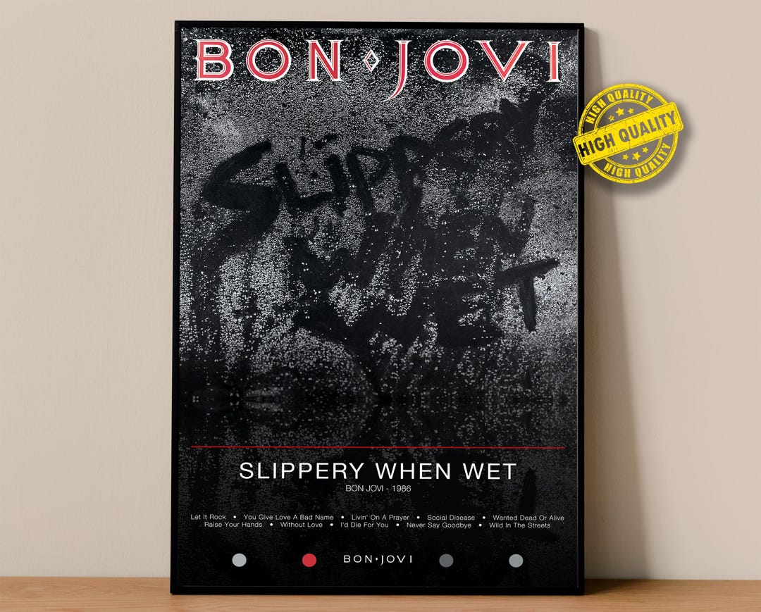 Bon Jovi Poster | Slippery When Wet Poster | Album Poster Prints | Wall ...