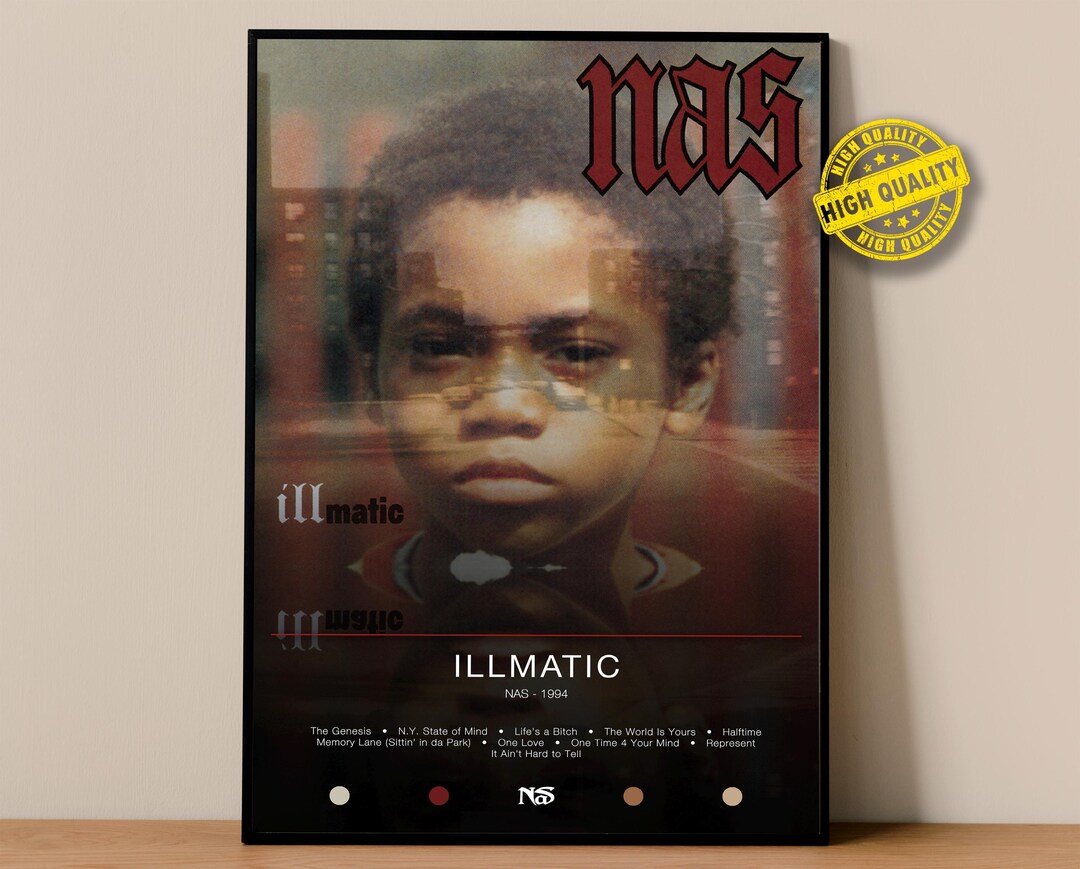 Nas Poster | Illmatic Poster | Album Poster Prints | Wall Decor Posters ...