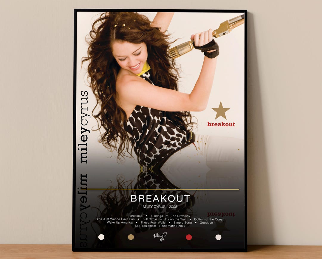 Miley Cyrus Poster | Breakout Poster | Album Poster Prints | Wall Decor ...