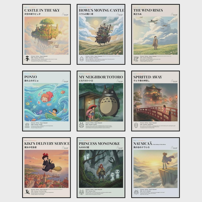 Ghibli Movie Posters Set - Etsy