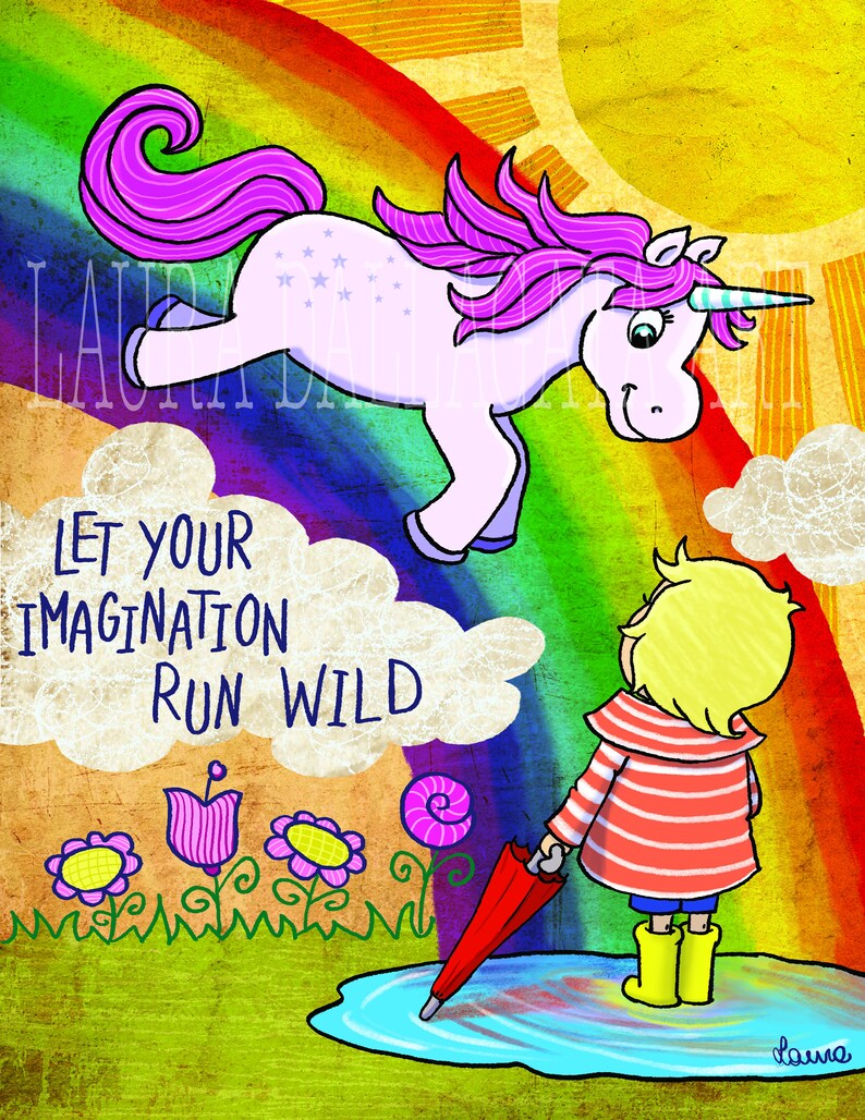 Let Your Imagination Swim Fly Run Wild Three Prints Etsy