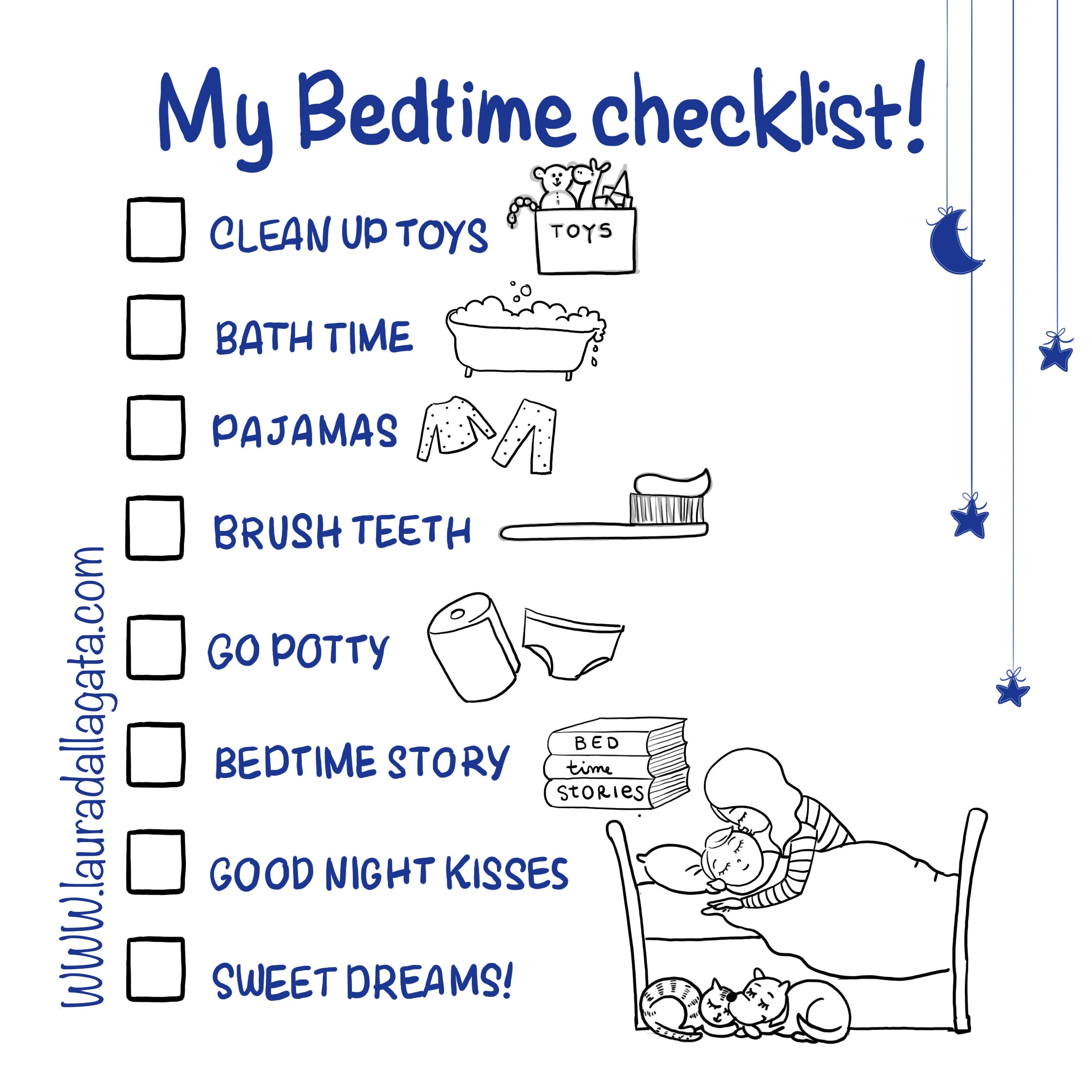 Bedtime Check List, Bedtime Routine List, Tool for Bedtime, Download - Etsy