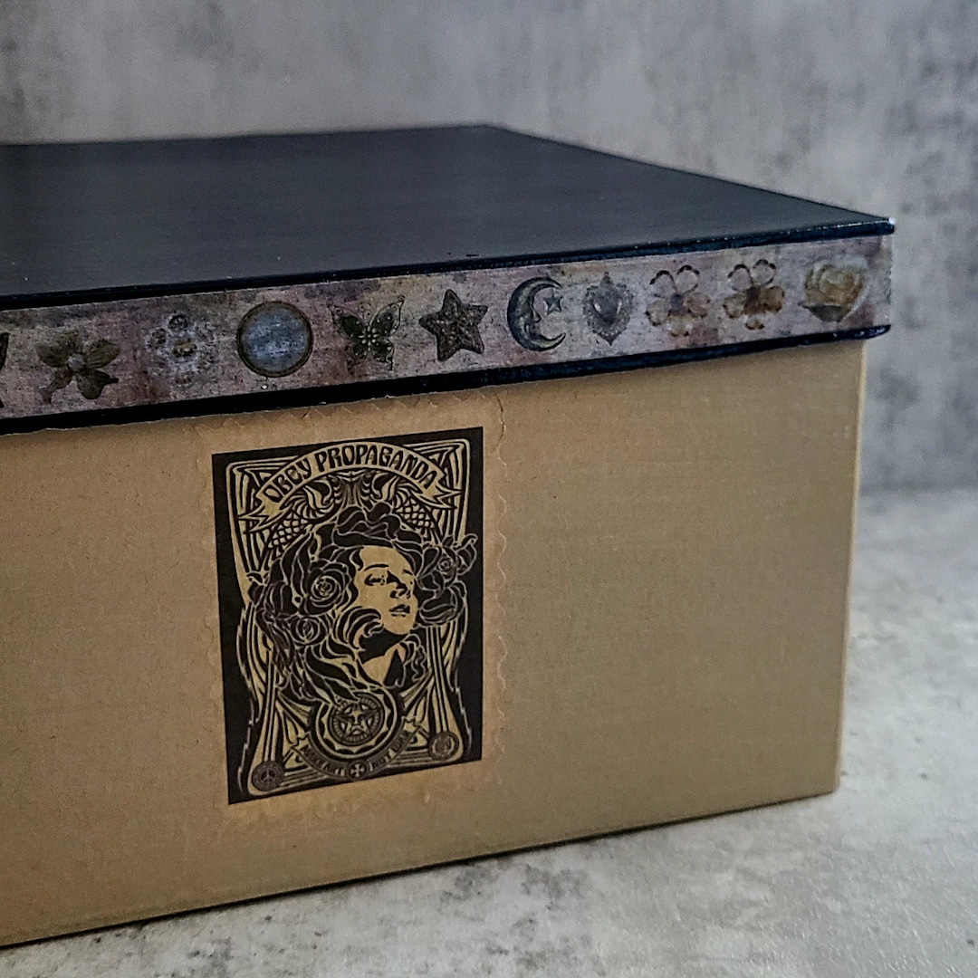 Gift Box, Hand-painted Boho Papier Mache Gift Box - Vintage Style 7.25 ...