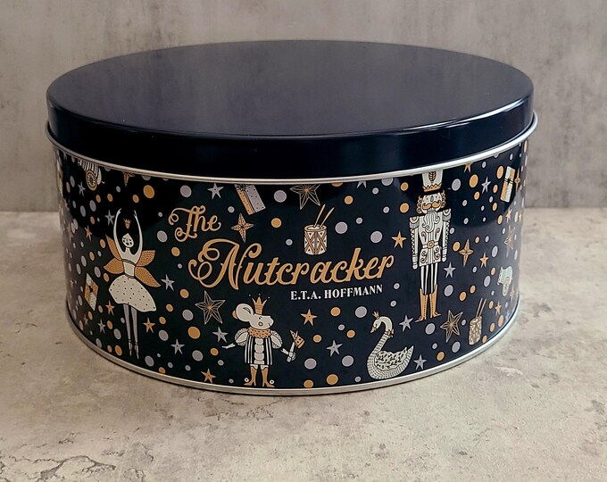 Metal Tin, Metal Cookie Tin, Holiday Gift Tin, Nutcracker Christmas ...