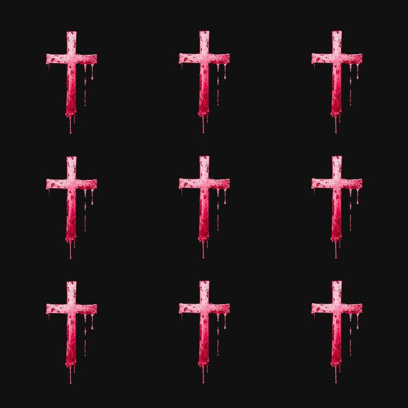 Metal Liquid Drip Cyberpunk Crosses X3 Pack Digital Print | Seamless ...