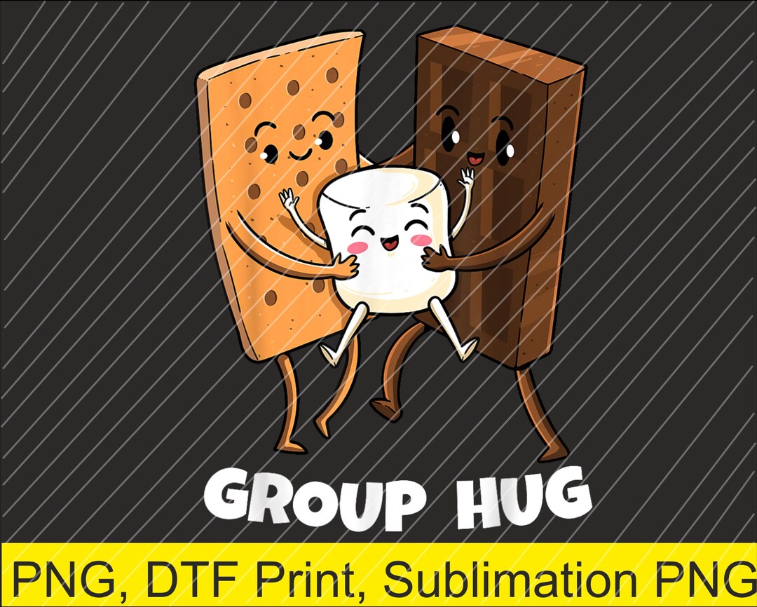 Funny Smores Marshmallow Chocolate Camping Group Hug Png | Digital ...