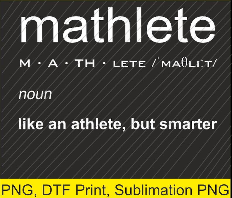 Mathlete Definition Nerd Geek Math Png | Digital Download | DTF Print ...