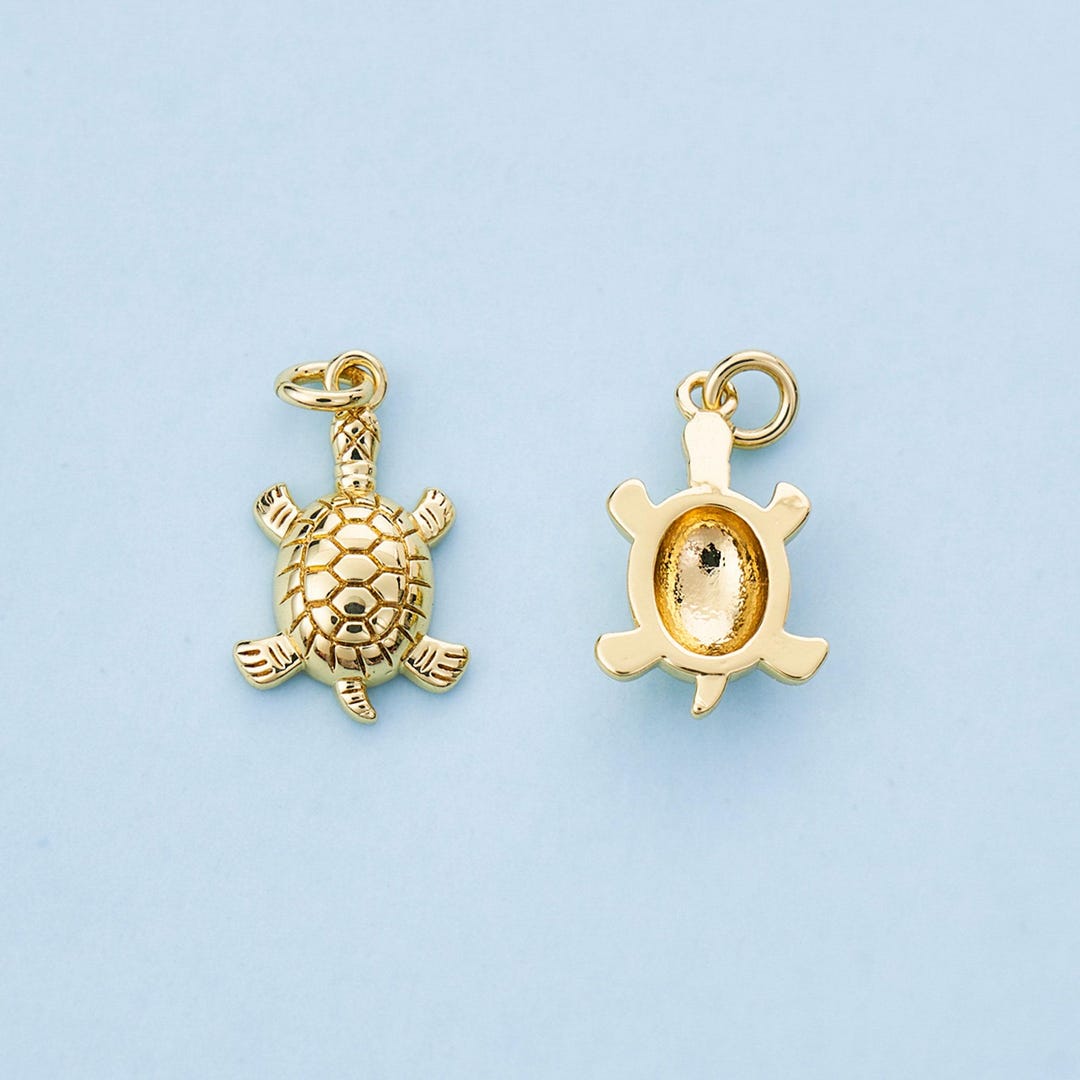 Marine Turtle Charm,18k Gold Filled Cute Turtle Charm,sea Life ...