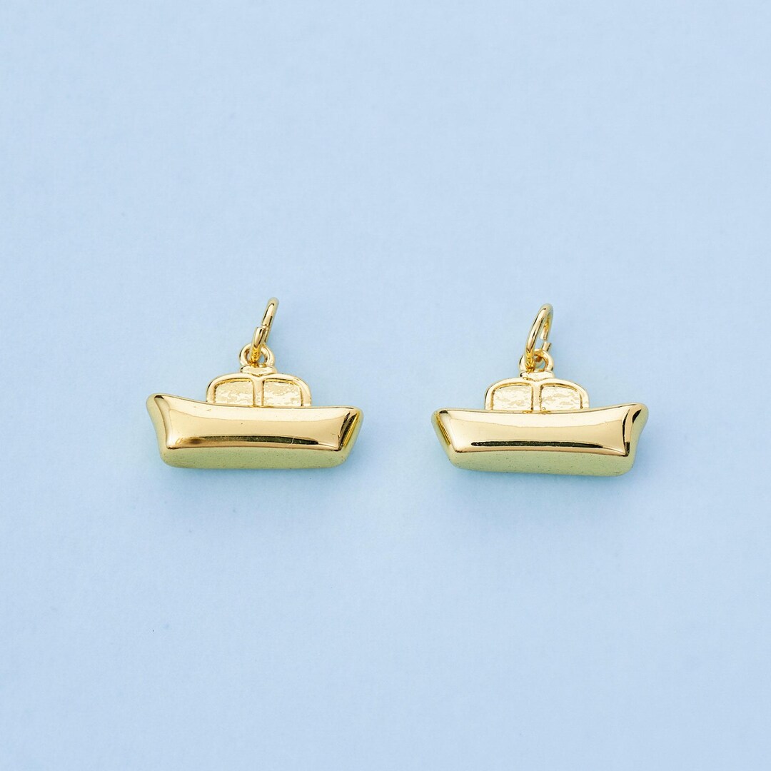 Battleship Charm,18k Gold Filled Small Sailing Ship Charm, Cute Boat ...