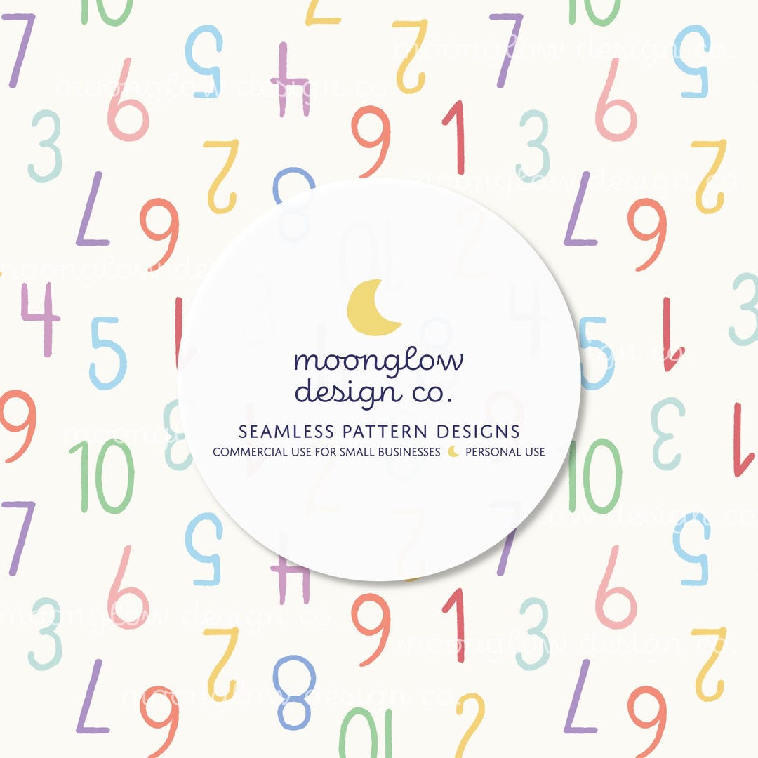 Kids Colorful Numbers Seamless Pattern File, Counting 1-10, Back to ...